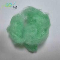 China Recycled PET Polyester Staple Fiber 2.5D Green 51mm for Yarn Production with GRS Certification for sale