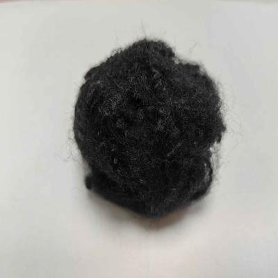 China Black Flame Retardant Polyester Staple Fiber 8D × 51mm A Grade with GRS Certification for sale