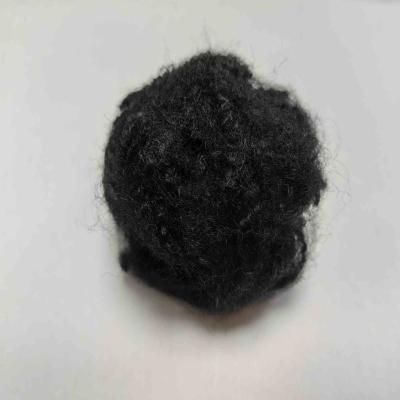 China 8D Low Crimp Flame Retardant Polyester Staple Fiber - 51mm Length, GRS Certified Black Virgin Material for sale