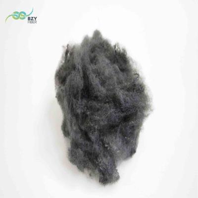 China Silicone Free 100 Polyester Fibre Hollow Fiber 6 Denier PSF Gray Black for sale