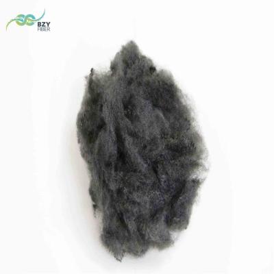 China 6D Hollow Recycled Polyester Staple Fiber Non siliconized Gray Black PSF for sale