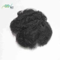 China 6.67D x 65mm Black Dope Dyed Hollow Polyester Staple Fiber - GRS Certified Recycled PET for Sofa Filling for sale