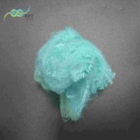 China Light Blue Dope Dyed Polyester Staple Fiber 2.5D × 51mm GRS Certified Recycled PSF for sale