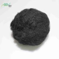 China 15D 64mm Black Dope Dyed Recycled Polyester Staple Fiber - GRS Certified for Furniture & Textile Applications for sale