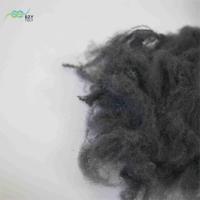 China 8.89D Recycled Polyester Staple Fiber - 65mm Length Gray Dope Dyed with GRS Certification for sale