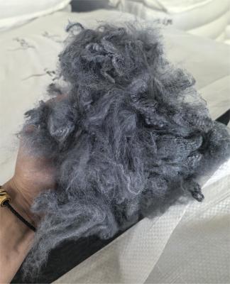 China Recycled Polyester Staple Fiber 2.5D 51mm Dark Gray with Low Moisture Absorption and OEKO-TEX Certification for sale