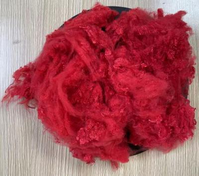 China Virgin Polyester Staple Fiber 1.56D 38mm Bright Red for sale