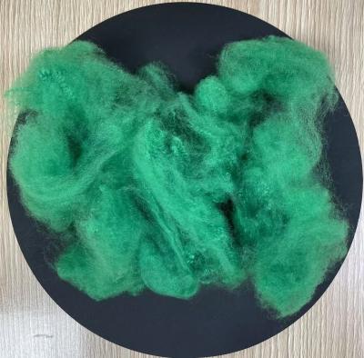 China Recycled Polyester Staple Fiber 8D 65mm Deep Emerald Green for sale