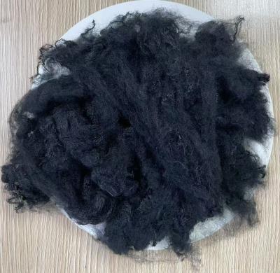 China Virgin Polyester Staple Fiber 3D 102mm Black For Worsted Spinning for sale