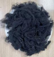 China Virgin Polyester Staple Fiber 3D 150mm Black For Worsted Spinning for sale