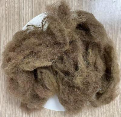 China Low Elongation Recycled Polyester Staple Fiber 25D 65mm Deep Camel Color for sale