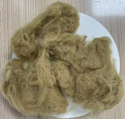 China Lightweight Recycled Polyester Staple Fiber 25D 65mm Light Camel Color for sale