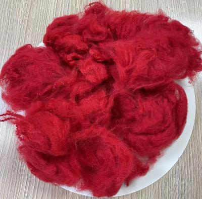China Recycled Polyester Staple Fiber 4.5D 51mm Flag Red A Grade for sale
