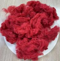 China non siliconized Dope Dyed Polyester Fiber 1.5D 38mm Bright Red for sale