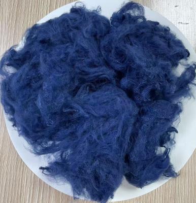 China Recycled Polyester Staple Fiber 1.5D 38mm Sapphire Blue for sale