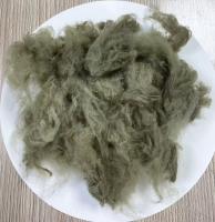 China Recycled Polyester Staple Fiber with 255-265°C Melting Point and Last Fastener 4 Or Above in Army Green for sale