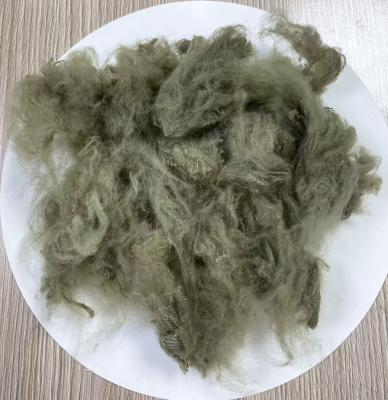 China Recycled Polyester Staple Fiber with 255-265°C Melting Point and Last Fastener 4 Or Above in Army Green for sale