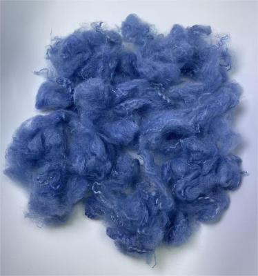 China 2.5D 51mm Blue Recycled Polyester Staple Fiber Lightweight and UV Protected for sale