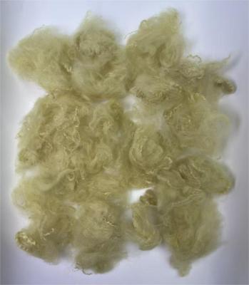 China Recycled Polyester Staple Fiber with 38-64mm Fiber Cut Length 0.4% Moisture Regain in Light Camel Color for sale