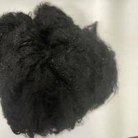 China 2.5D*64mm black virgin recycled 2D hollow fiber, Suitable for bedding, pillows, cushions and sofa fabric filling for sale
