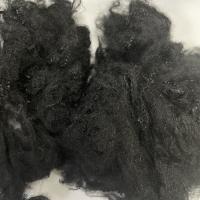 China 2.5D*64mm black virgin recycled 2D hollow fiber, Suitable for bedding, pillows, cushions and sofa fabric filling for sale