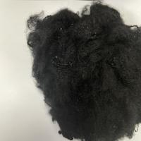 China 2.5D*64mm black virgin recycled 2D hollow fiber, Suitable for bedding, pillows, cushions and sofa fabric filling for sale