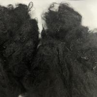 China 2.5D*64mm black virgin recycled 2D hollow fiber, Suitable for bedding, pillows, cushions and sofa fabric filling for sale