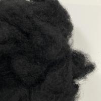 China 12D×64mm Black Recycled Fire Resistant Fiber  High Safety home textiles, automotive interiors High quality raw materials for sale