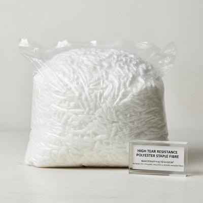 China High Tear Resistance Polyester Staple Fiber with Low Oil Content and Bulk Density 0.02 to 0.04 g/cm3 for Upholstery and Apparel for sale
