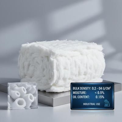 China Polyester Staple Fiber with 0.02 To 0.04 G/cm³ Bulk Density Less Than 0.5% Moisture Content and 0.15% Oil Content for sale