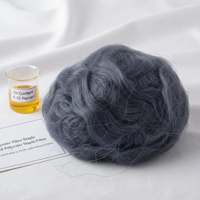 China 0.15% Oil Content Polyester Staple Fiber with SD Luster and Silicone Coated for Textile Applications for sale