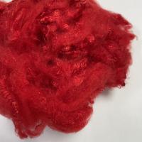 China For Textile Spinning Yarn Making 2.78D*38MM bright red polyester staple fiber，High Elastic Color Uniform Fiber for sale