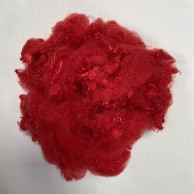 China For Textile Spinning Yarn Making 2.78D*38MM bright red polyester staple fiber，High Elastic Color Uniform Fiber for sale
