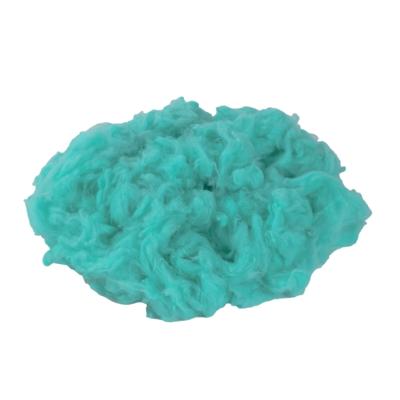 China Pre-Colored Green ES EP Composite Staple Fiber 3D*51MM, Adhesive-Free Thermal Bonding Hygiene & Packaging Fiber for sale