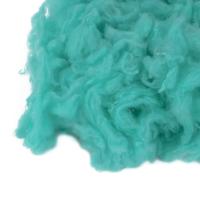 China Pre-Colored Green ES EP Composite Staple Fiber 3D*51MM, Adhesive-Free Thermal Bonding Hygiene & Packaging Fiber for sale