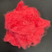 China Red low melting point fiber with its own red dyeing process, suitable for glue-free bonding and industrial filter felt for sale