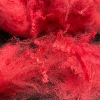 China Red low melting point fiber with its own red dyeing process, suitable for glue-free bonding and industrial filter felt for sale