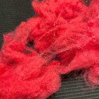 China Red low melting point fiber with its own red dyeing process, suitable for glue-free bonding and industrial filter felt for sale