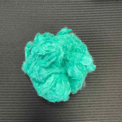 China Fruit Green Dope Dyed Viscose Staple Fiber, Soft Breathable Biodegradable Rayon for Apparel Spinning High Color Uniformity Spinning Fiber Knitted Fabric for sale