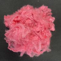 China Pink viscose staple fiber High Color Uniformity Spinning Fiber for Knitted Fabric Apparel Spinning for sale