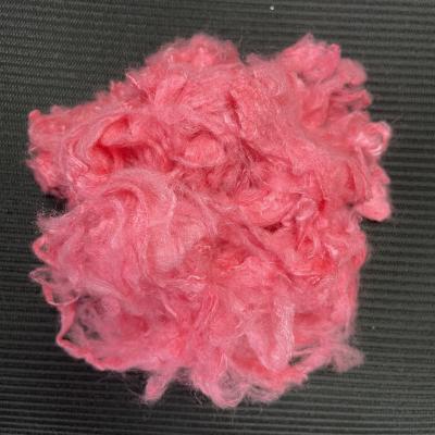 China Pink viscose staple fiber High Color Uniformity Spinning Fiber for Knitted Fabric Apparel Spinning for sale