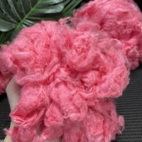 China Pink viscose staple fiber High Color Uniformity Spinning Fiber for Knitted Fabric Apparel Spinning for sale