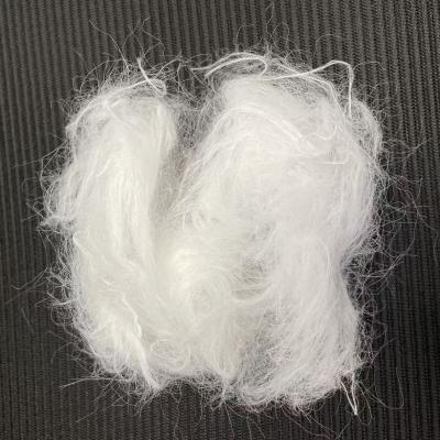 China high quality 13D White Imitation wool fiber white straight silk  Fiber, Stiff Lustrous Long Pile for Artificial Fur & Plush Fabric for sale