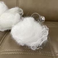 China high quality 13D White Imitation wool fiber white straight silk  Fiber, Stiff Lustrous Long Pile for Artificial Fur & Plush Fabric for sale