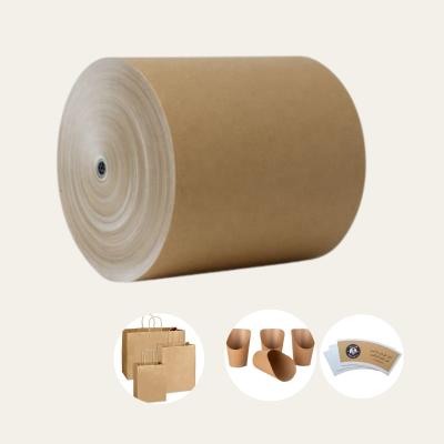 China Food Grade PE Coated Kraft Paper Roll 110-420gsm 1100-1250mm for Paper Cups and Bowls for sale