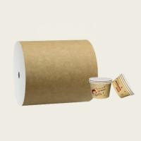 China PE Coated Kraft Paper Roll 190-340gsm for Paper Cup Manufacturing with 3-6 Inch Core for sale