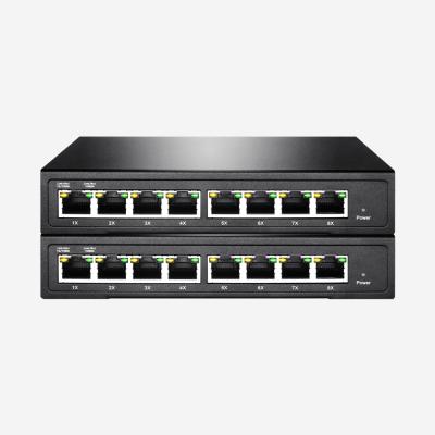 China 10, 100, 1000M RJ45 Unmanaged PoE Switch 8 Port IEEE802.3at 802.3af, Plug-And-Play for sale