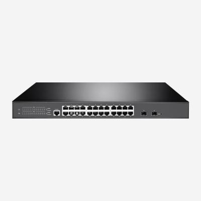 China 400W Layer 2+ 24 Port Gigabit Switch Steel Shell Heat Dissipation for sale