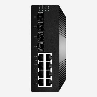 China IP30 Industrial Gigabit Layer 2+ Managed Switches With 8 Ports And 4 SFP Fiber Ports for sale