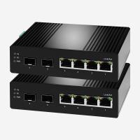 China Aluminum Alloy Case 48V Ethernet Industrial Smart Switch 4 RJ45 Ports 2 SFP Fiber Ports for sale